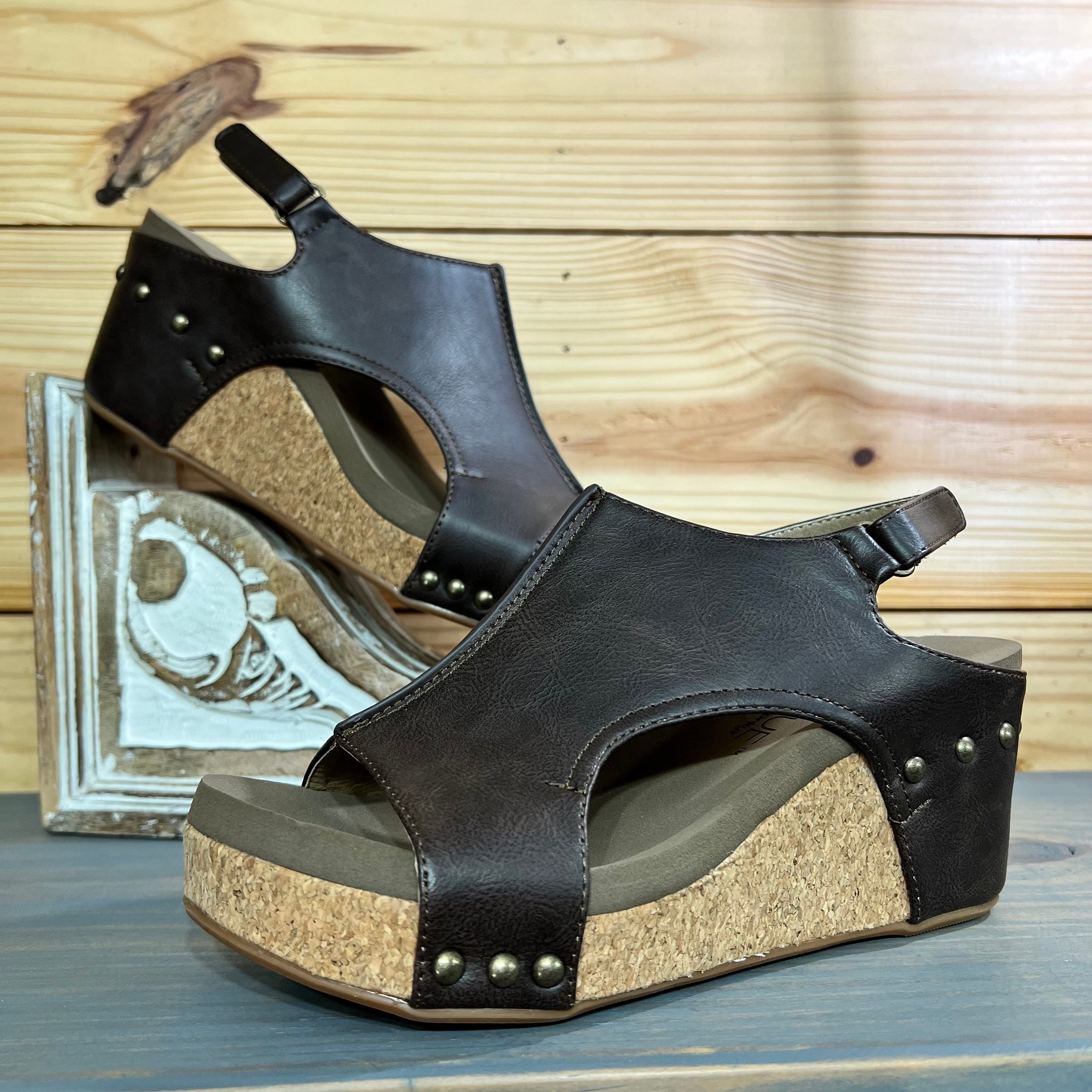 Carley wedge • chocolate smooth | Boho Blooms Boutique