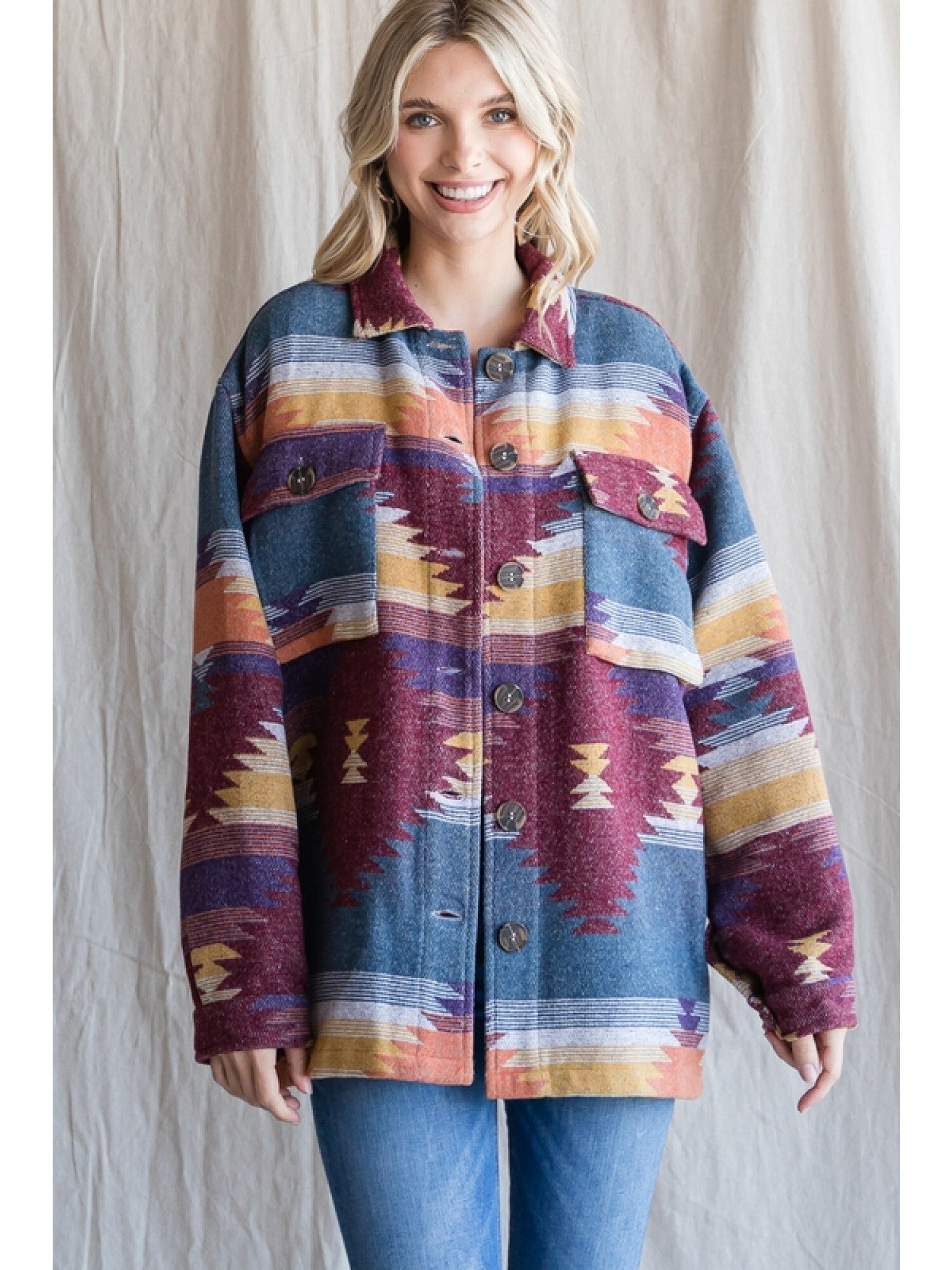 Cassidy shacket • burgundy mix | Boho Blooms Boutique