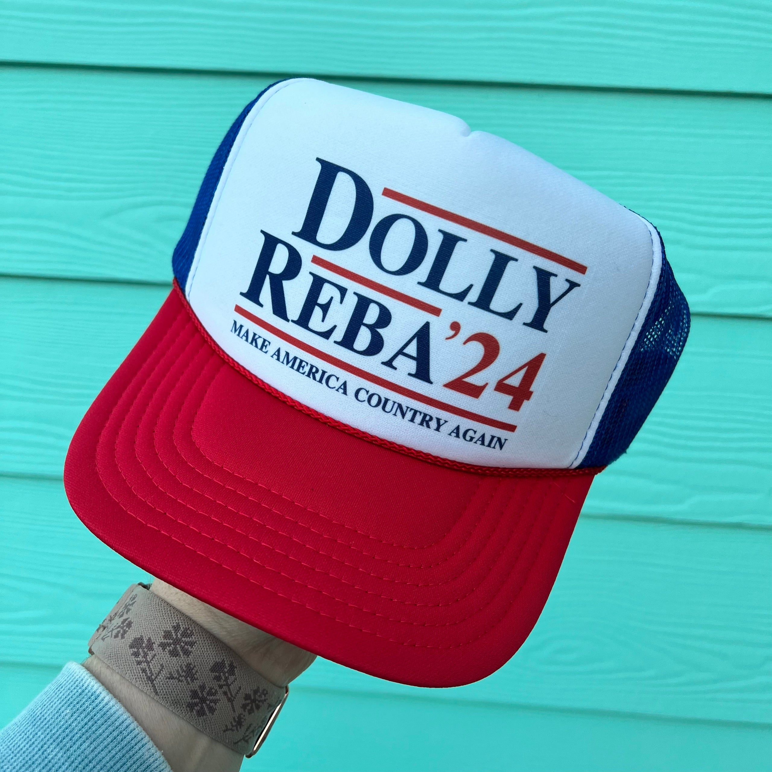 Dolly and Reba '24 Presidential Campaign trucker hat | Boho Blooms Boutique